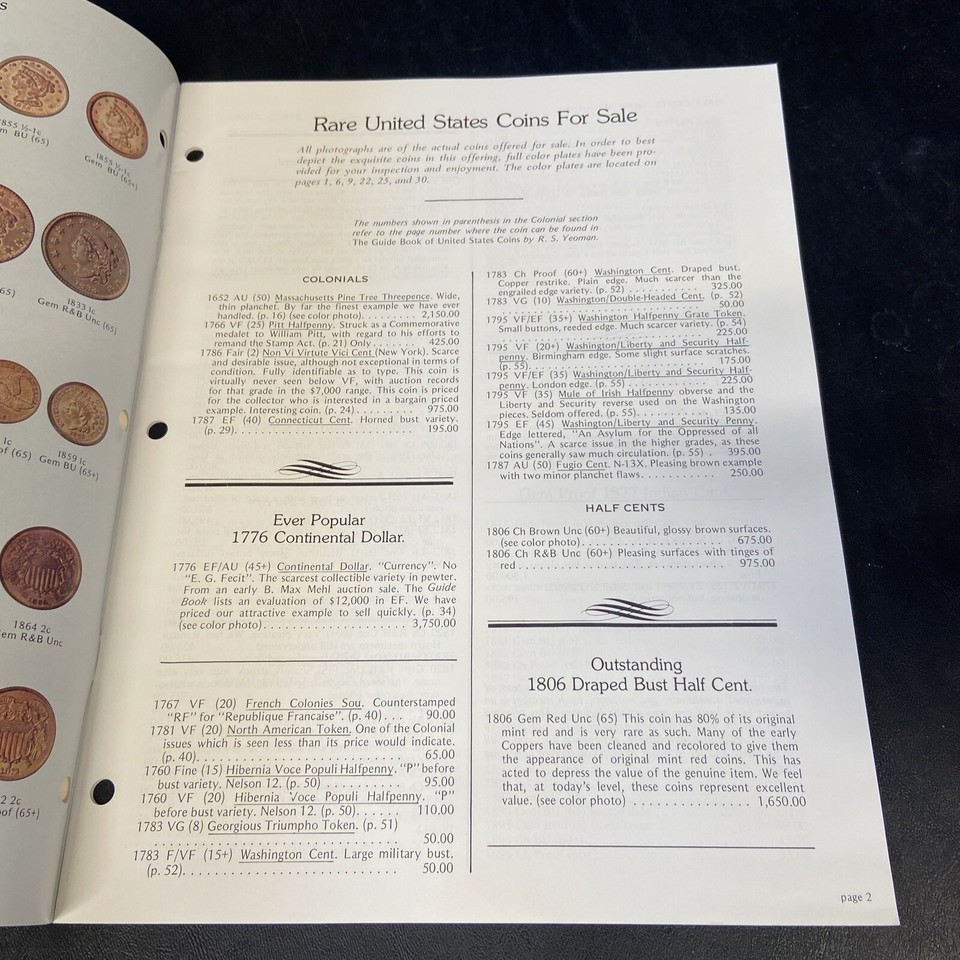 Steve Ivy Numismatic Auctions / Rare Coin Co. / October 1976 | eBay
