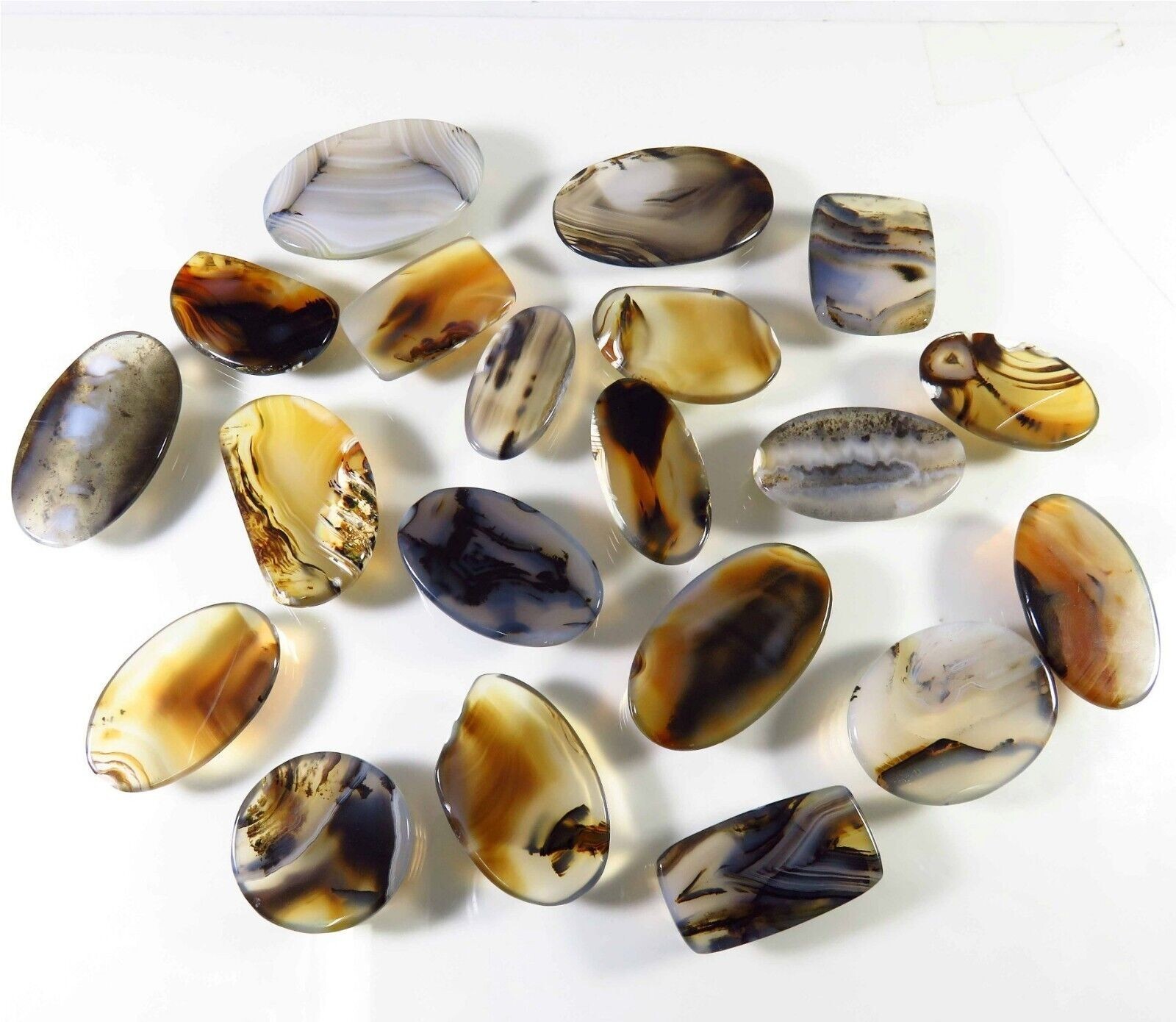 Natural Brown Gemstone Montana Agate Cabs 30-48 mm Wholesale Lot 20 Pcs ...