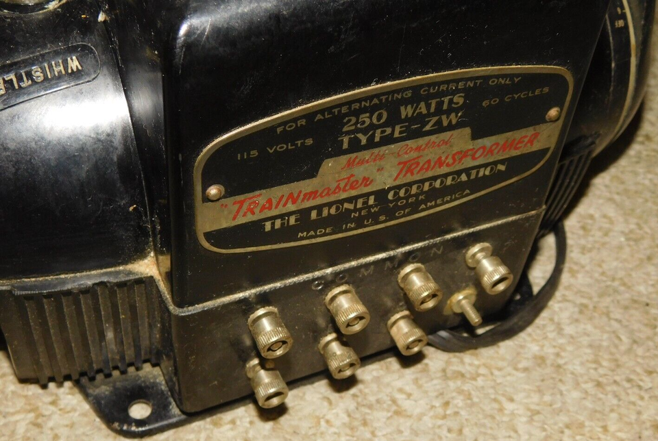 Vintage Lionel Type-ZW Model Railroad Trainmaster Transformer 250 watt ...