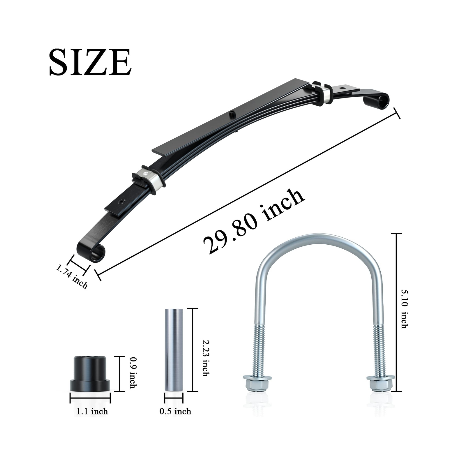 9.99WORLD MALL Golf Cart Heavy Duty Rear 4-Leaf Spring Bushing Kit for ...