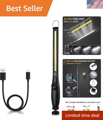 Rechargeable Magnetic LED Flashlight - Ergonomic Design, Long Battery ...