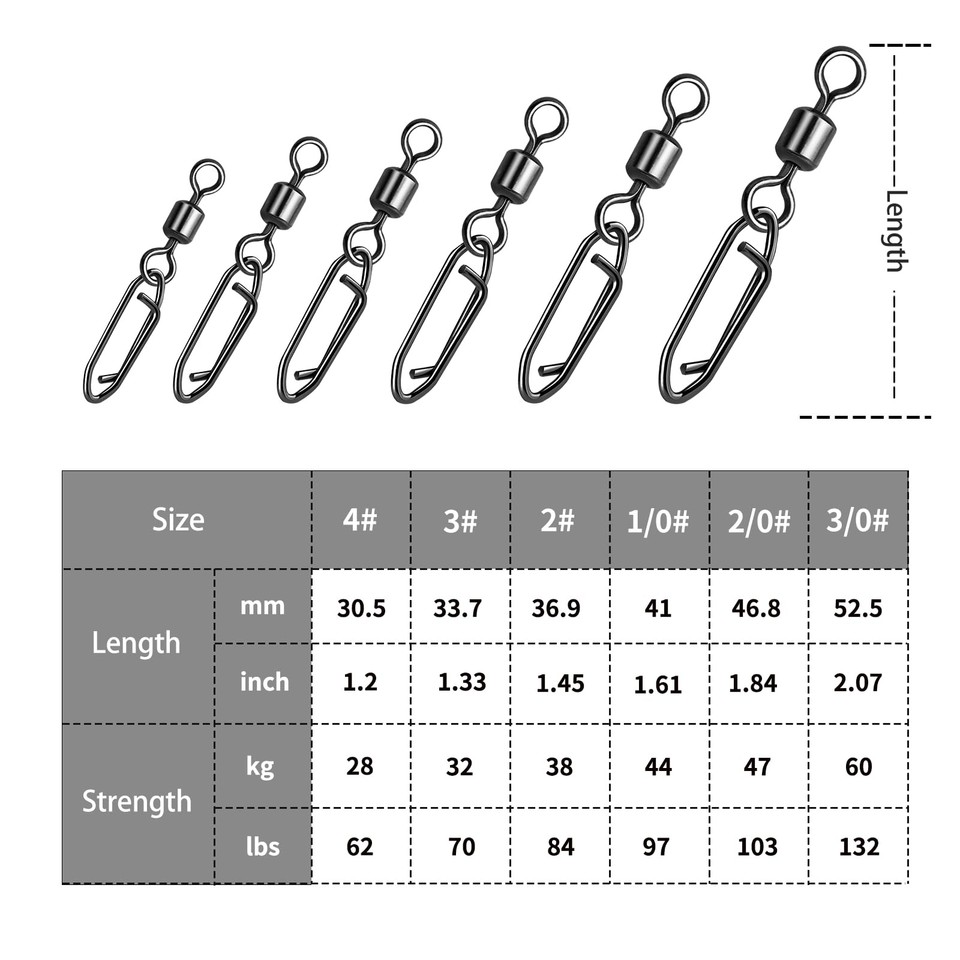 Fishing Speed Clips 50Pcs Quick Change Fishing Swivels & Snaps Topwater ...