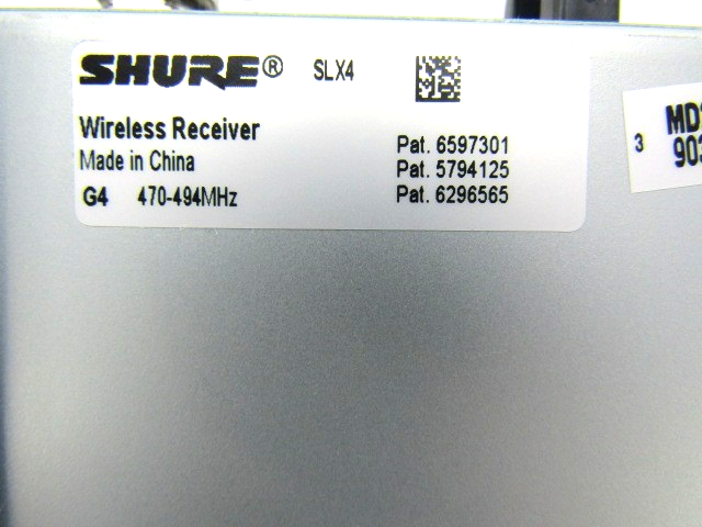 Shure SLX4-G4 Wireless Receiver w/ MX890 Desktop Base & Gooseneck MX415 ...