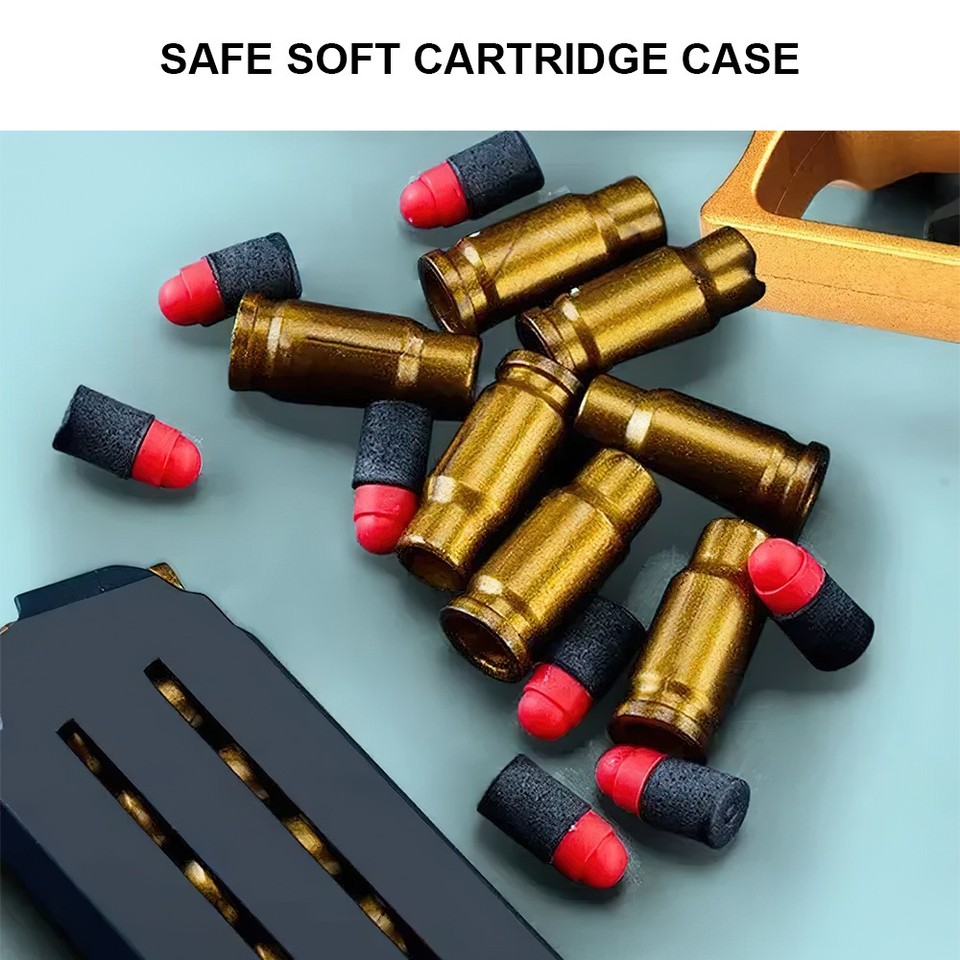 Toy Golden Desert Eagle Pistol Safe Soft Bullet Shell Firing Play Gun ...