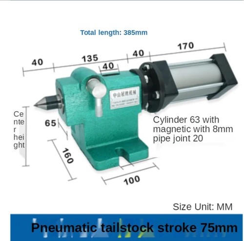 25-75mm Pneumatic Lathe Tailstock Quick and Easy Instrument Tailstock ...