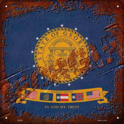 Georgia Rusty Stamped Novelty Metal Square Sign SQ-952 | eBay