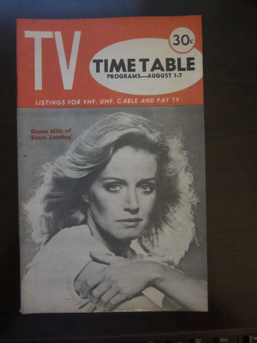 TV Guide Time Table Regional August 1-7 1981 Donna Mills Knots Landing ...