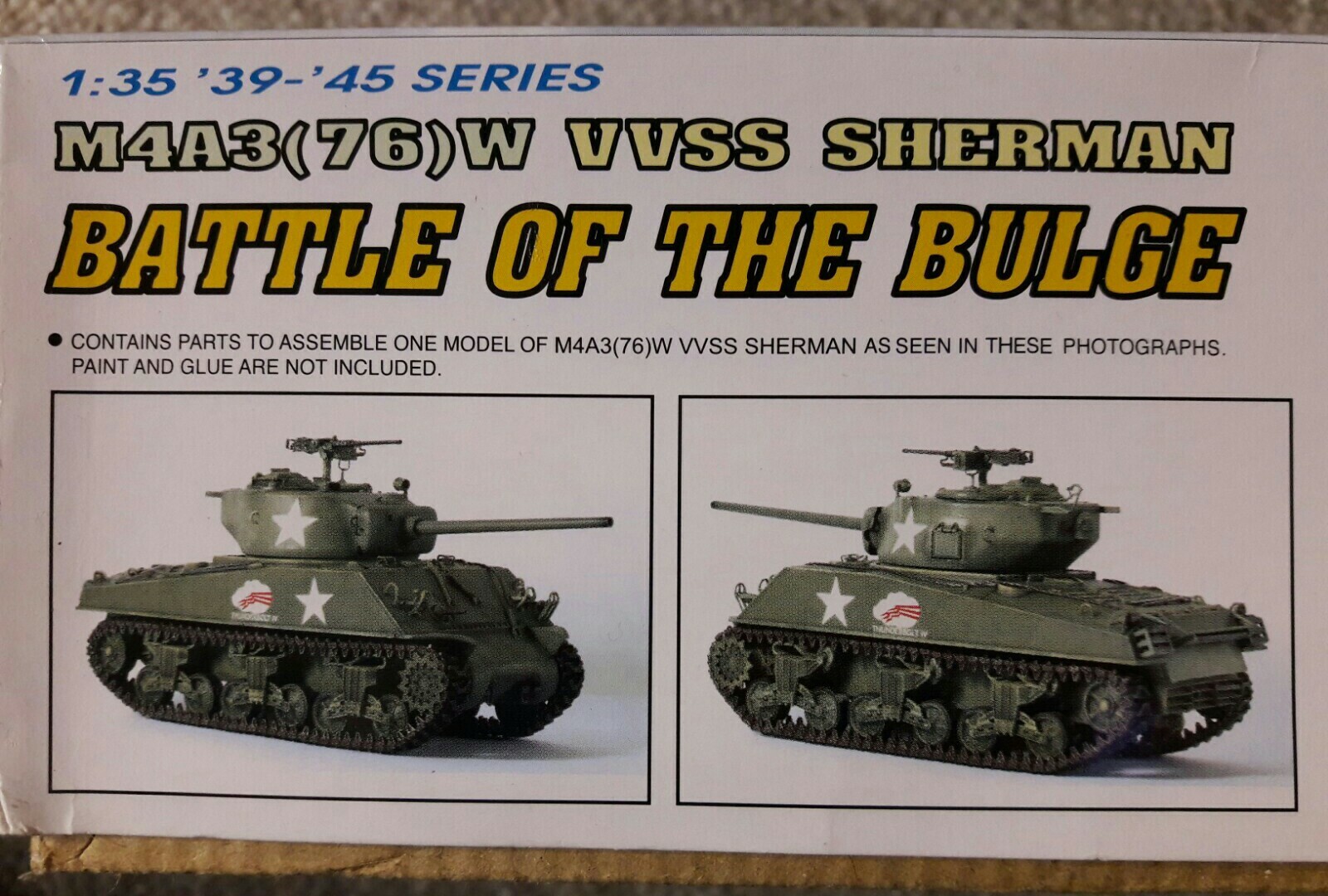 Dragon #6255 1/35 M4A3(76)W VVSS Sherman, Battle of the Bulge (with 9 ...