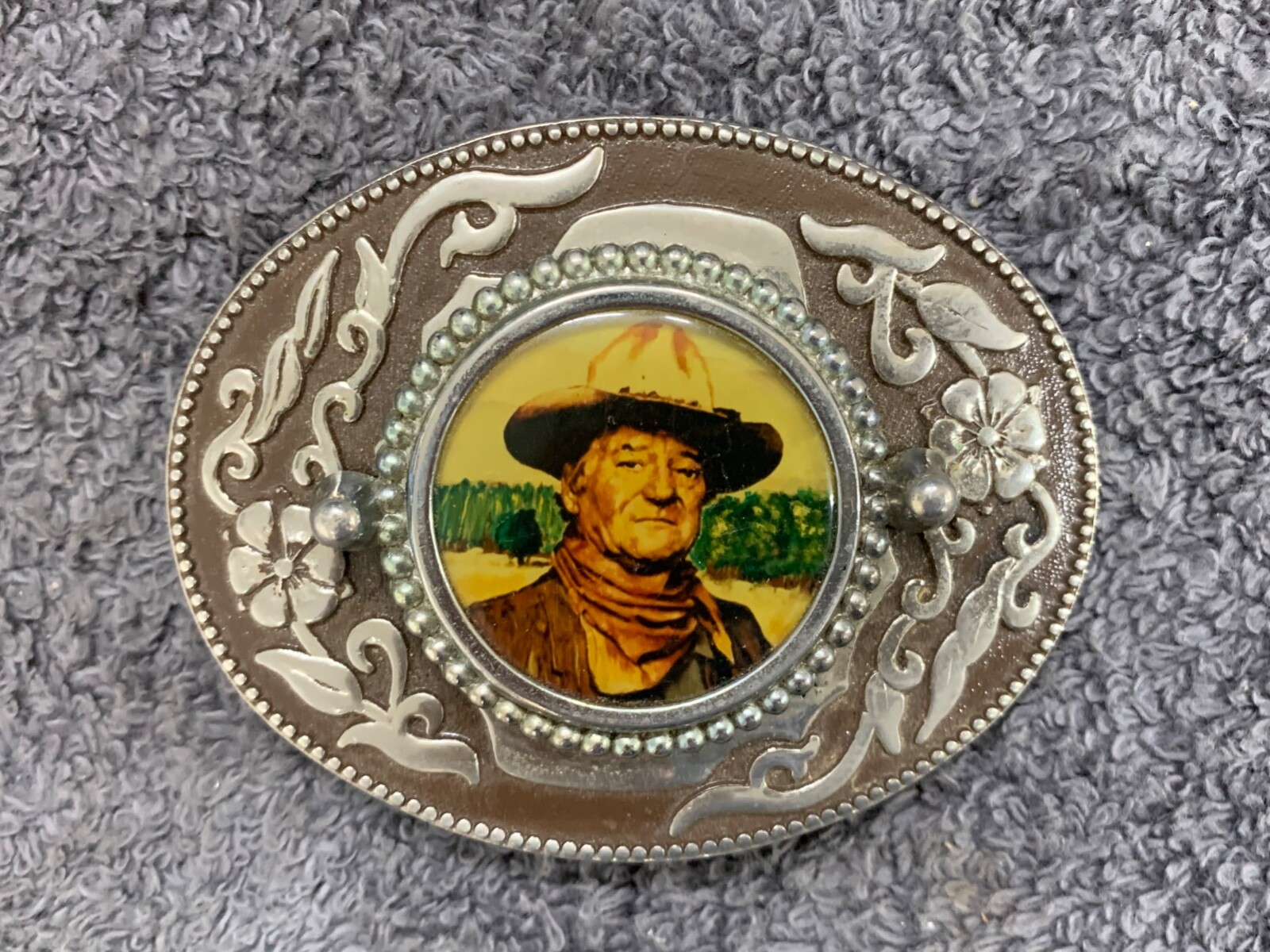 1970s Vintage John Wayne The Duke Belt Buckle Metal P… - Gem