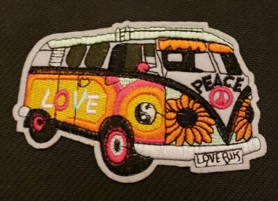 VW Colorful Bus Patch Hippie Van Peace Embroidered Iron/Sew On 4.41"x2 ...