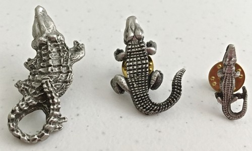 Lot of 3 - Pewter Alligator Pins - Lapel Pins | eBay