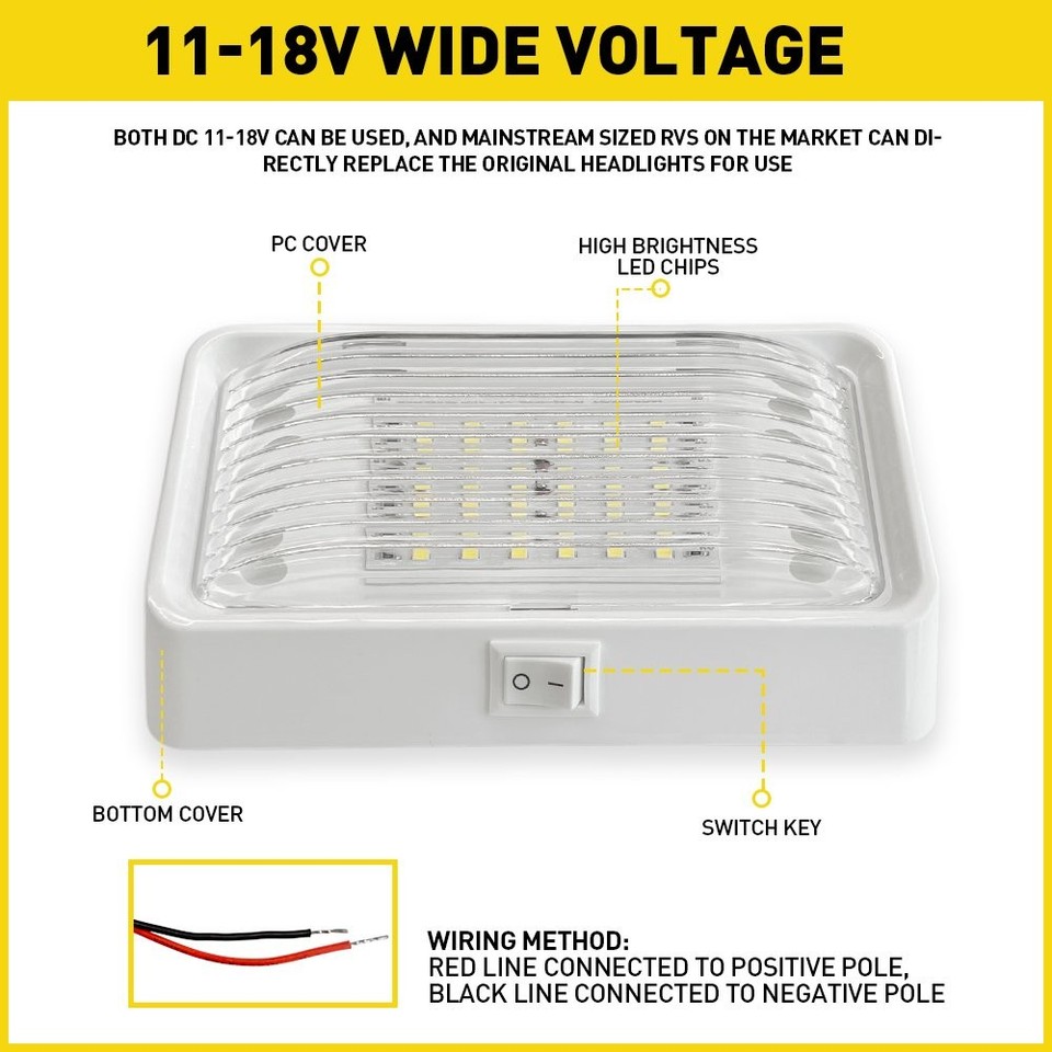 AUS 1x 24 LED Awning Light Lamp W/Switch For RV Camper Motorhome ...