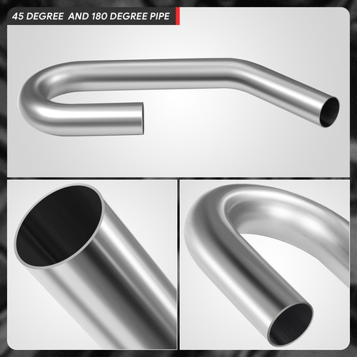 2.5" Inch OD DIY Custom 45 180 Degree U Bends Pipe Exhaust Tubing Mild ...