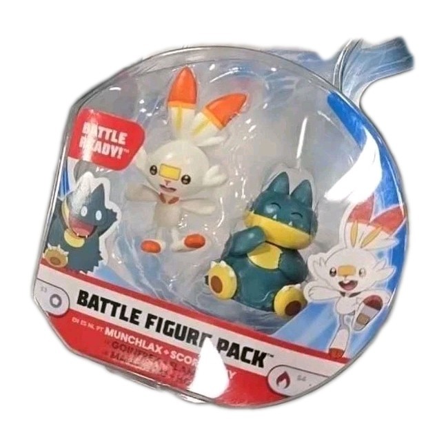 Pokemon Battle Figure Pack Munchlax + Scorbunny & Psyduck 2" Action ...
