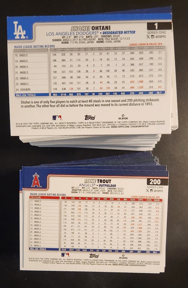 2025 Topps Series 1 Baseball Complete Base Paper Set (1-350) | eBay