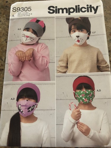 🌹 SIMPLICITY #S9305 - CHILDS FUNNY FACE MASKS - HEADBAND & HAT PATTERN ...