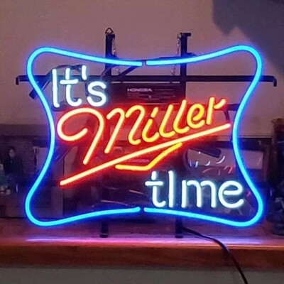 US STOCK It's Miller Time Miller Lite Beer 24"x20" Neon Sign Lamp Light ...