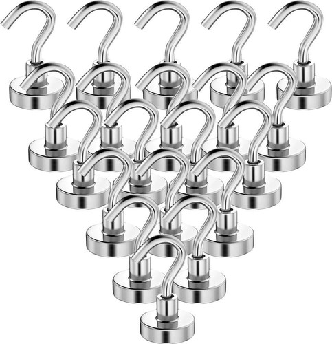 20Pack Magnetic Hooks Heavy Duty,8kg+ Strong Magnetic Wall Hooks for ...