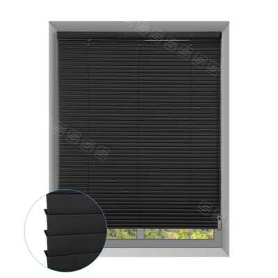 Single Touch Corded 1 Inch Mini Blind in Black Choose Size Customize- S ...