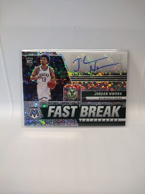 🏀RC Auto JORDAN NWORA 2020-21 MOSAIC FAST BREAK ROOKIE AUTOGRAPH BUCKS ...