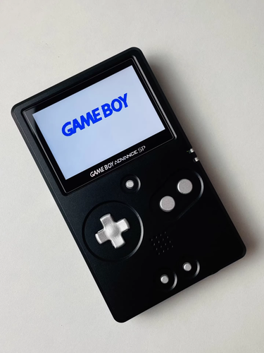 Nintendo Game Boy Advance SP - IPS Screen - Black - Flat GBA Shape ...