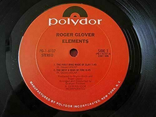 Elements ROGER GLOVER VINYL LP ALBUM 1978 POLYDOR THE FIRST RING MADE OF CLAY | eBay