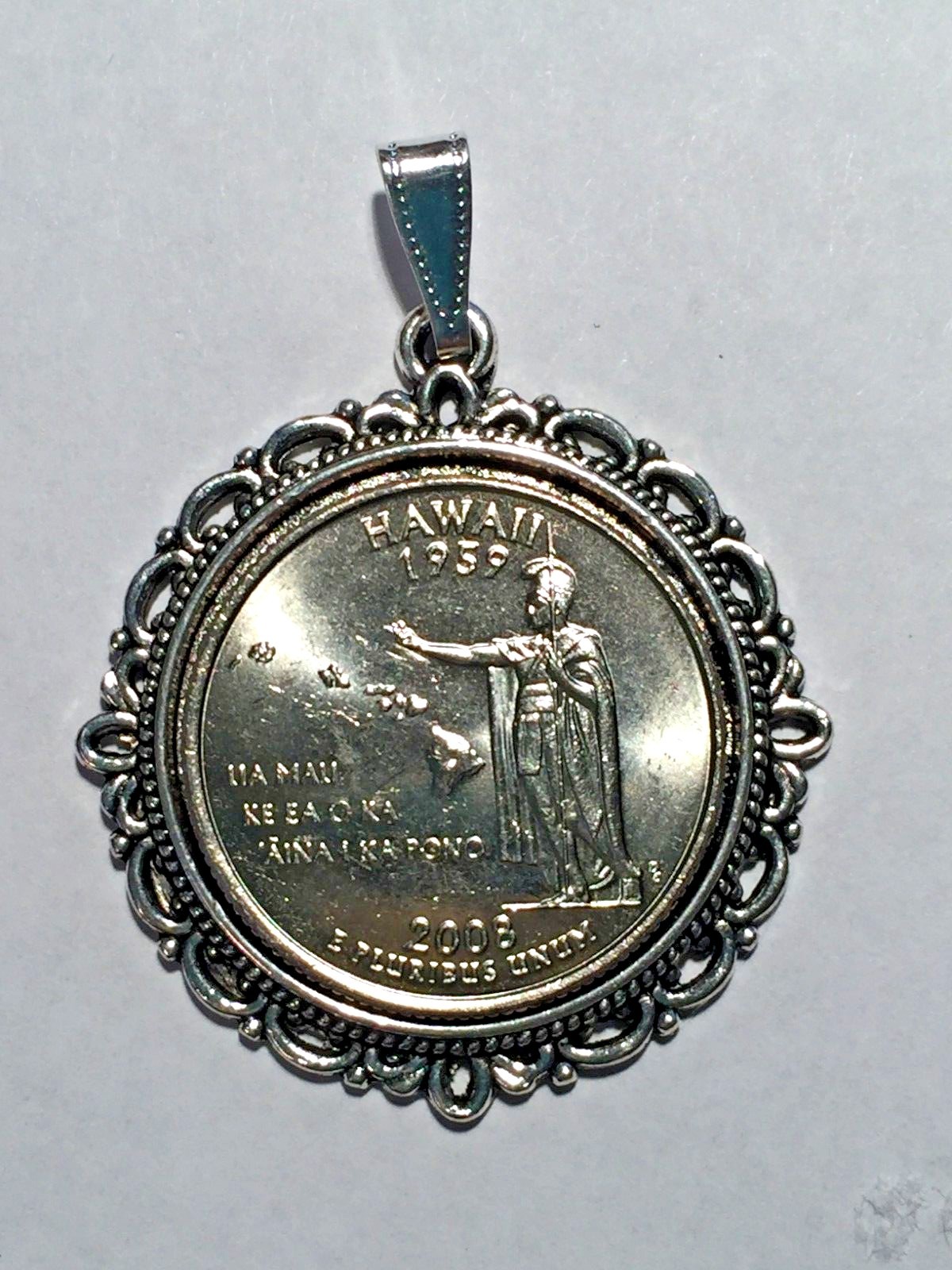 LAST ONE**BEAUTIFULLY FRAMED U.S. COMMEMORATIVE STATE QUARTER PENDANT ...