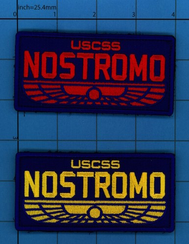 USCSS NOSTROMO PATCH BLUE GOLD RED WINGS ALIEN CREW MOVIE SHIP WEYLAND ...