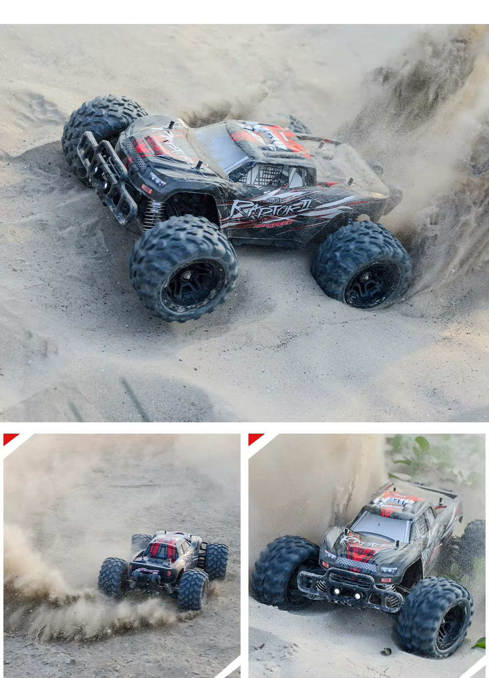 RAPTOR N518 4WD 1/8 SCALE 100KMH BIG FOOT BRUSHLESS BASHER RC TRUCK RTR ...