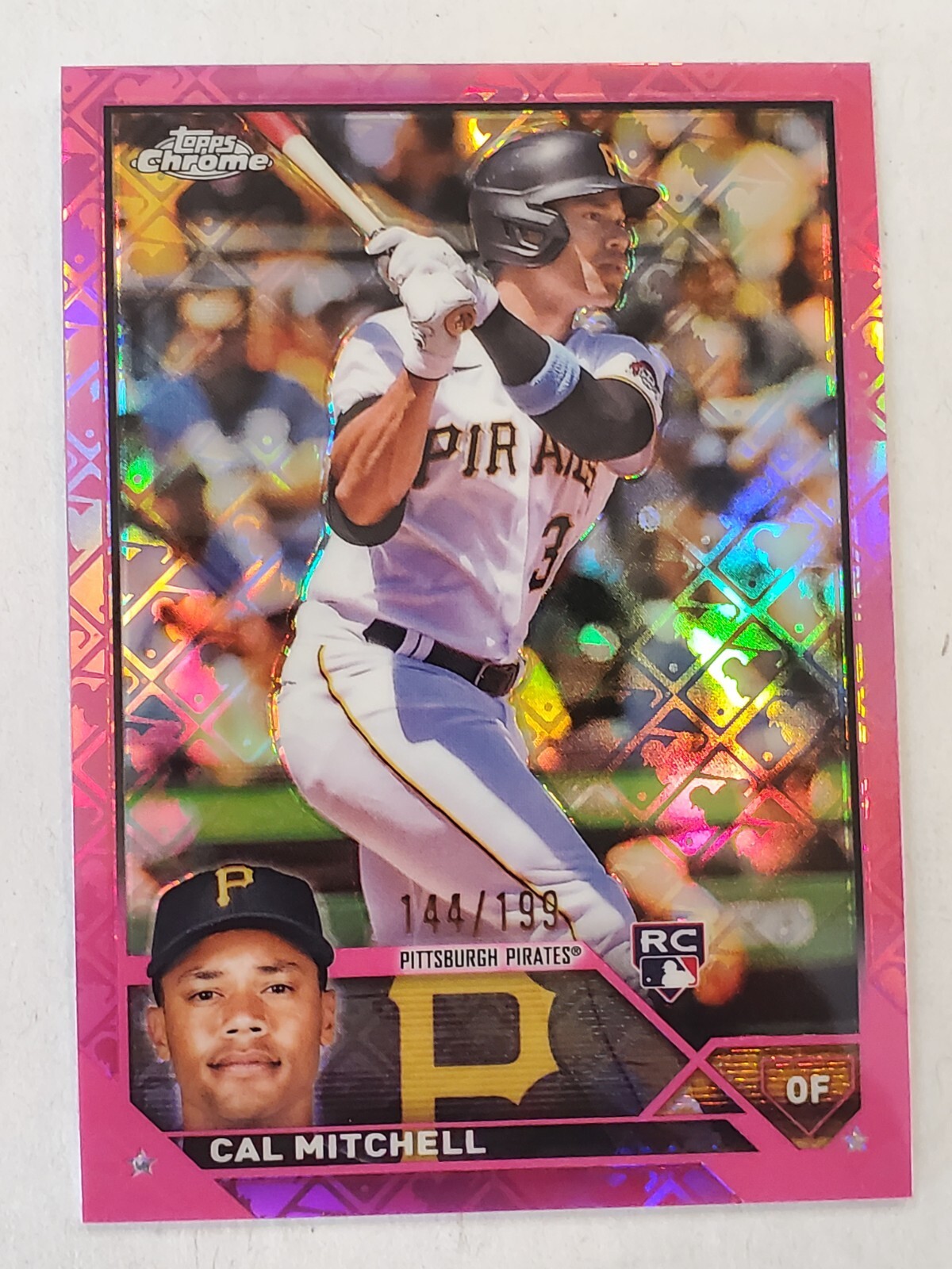 CAL MITCHELL 2023 Topps Chrome Logofractor PINK REFRACTOR #'d 144/199 ...