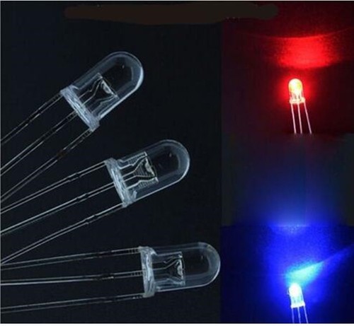 100x 3mm 3pin Common Anode/Cathode LED Light Round Lamps Emitting Red ...