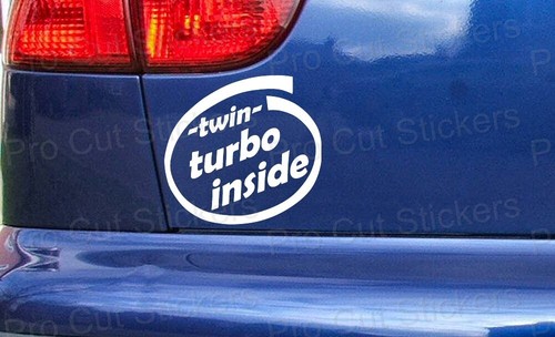 Twin Turbo inside Funny Novelty Custom Car Bumper Window Vinyl Stickers ...
