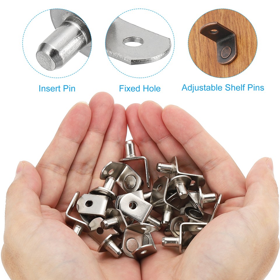 40Pcs Shelf Pegs Pins 1/4" L-Shaped Shelf Pins Holders Shelf Support ...