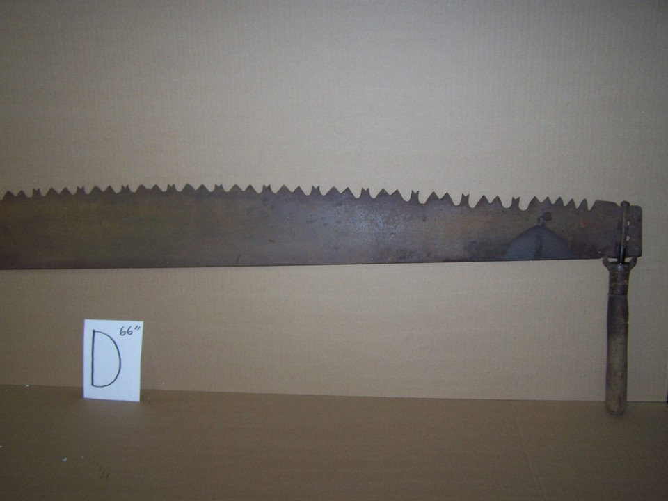 Two Man 66'' Vintage Crosscut Saw Logging Cross Cut Wood Handles rustic ...