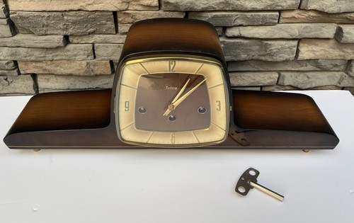 Telep Mantle Wind Up Chime Clock German W/ Key Mid Century VTG RARE ...