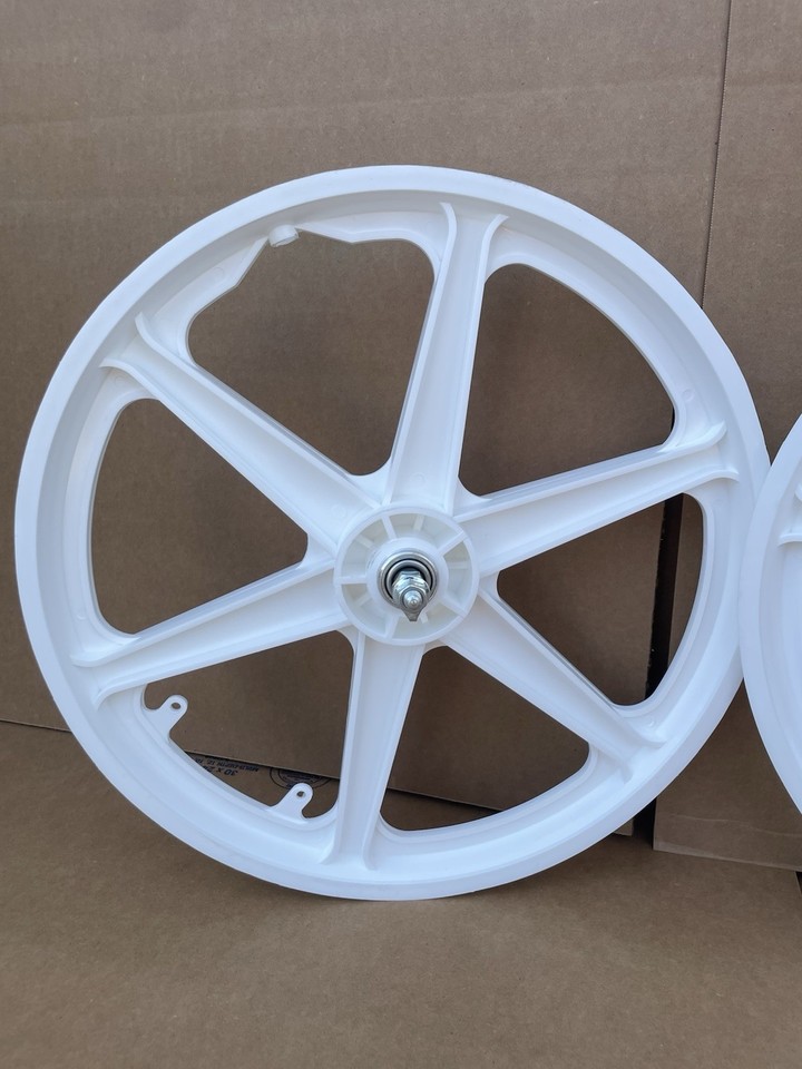 20" Bicycle Plastic WHITE Mag Wheels Set Front Back GT Dyno Old School ...