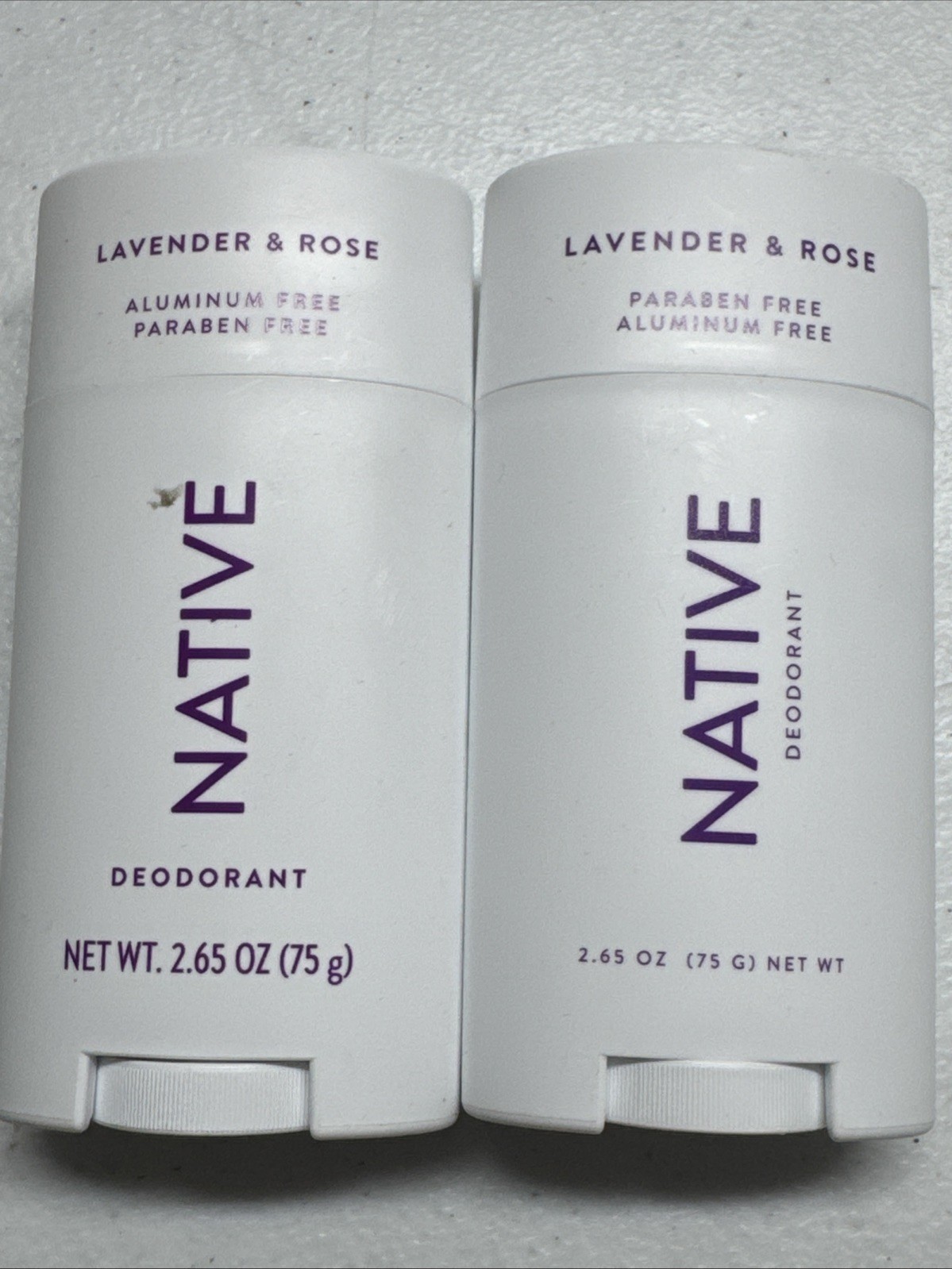 NEW (2) Lavender & Rose Deodorants 2.65oz NATIVE Paraben & Aluminum ...