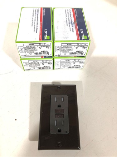 4PK Leviton 15 Amp 125V Duplex Self Test AFCI/GFCI Dual Function Outlet ...