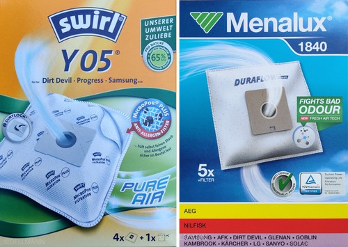 SWIRL Y 05 MicroPor Staubsaugerbeutel Y05 oder alternativ Menalux 1840 ...