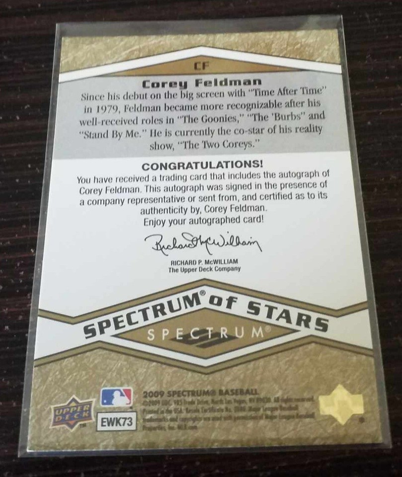 Corey Feldman 2009 Upper Deck Spectrum of Stars Auto Autograph Red Ink ...