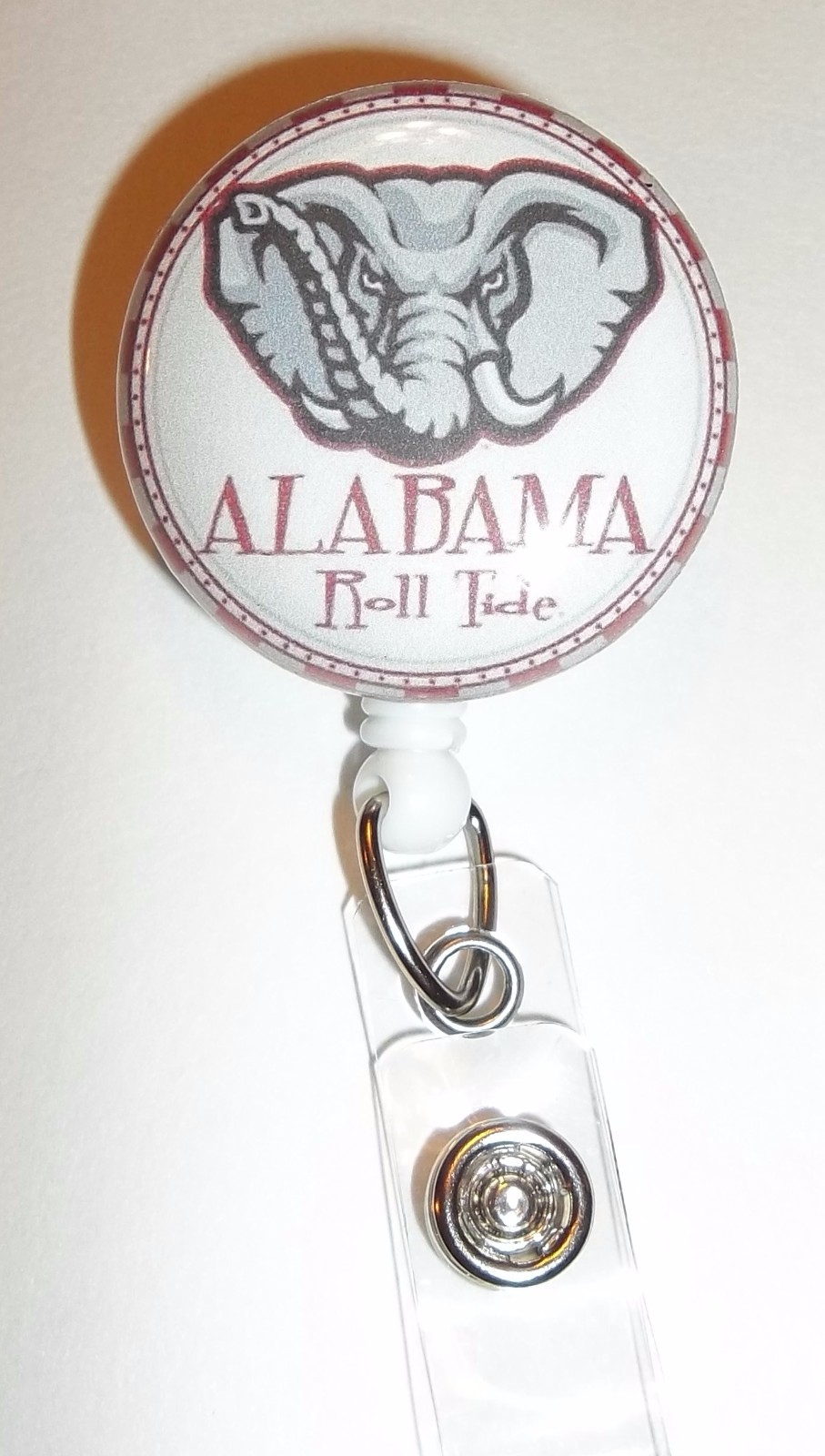 Alabama Bama Univ Roll Tide Retractable ID Name Badge Holder Reel clip ...