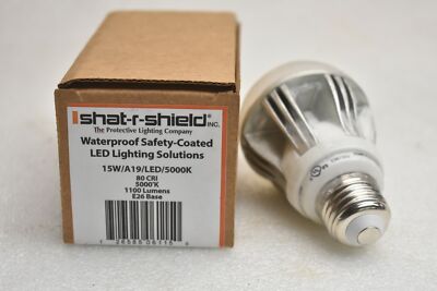 SHAT-R-SHIELD LED LAMP A19 WATERPROOF SAFETY COATED LAMP 1100 LUMENS ...