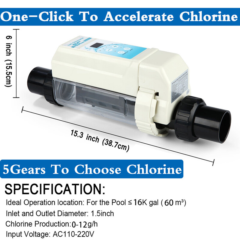 Complete Salt Water Pool Chlorine Generator System for 16400 Gallon ...