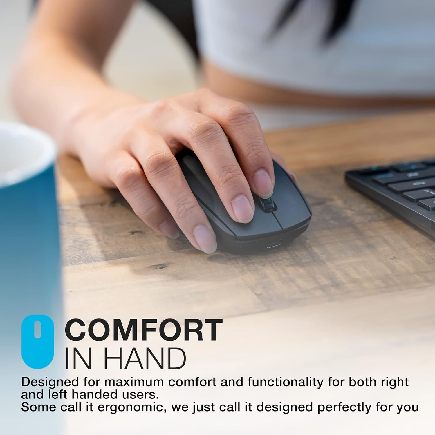 JLab Go Charge Wireless Mouse - Connect via Bluetooth or USB Receiver ...