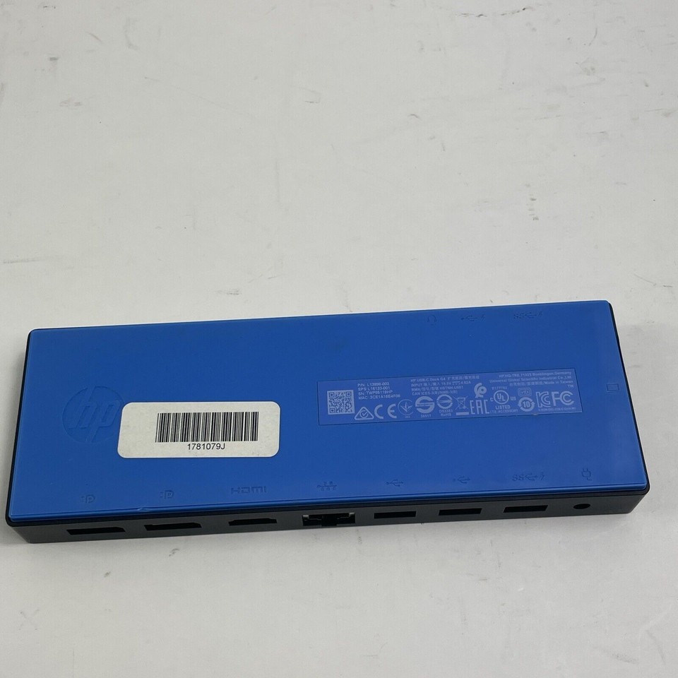 HP Elite USB-C G4 Docking Station L13898-002 w/ USB-C Cable and OEM ...