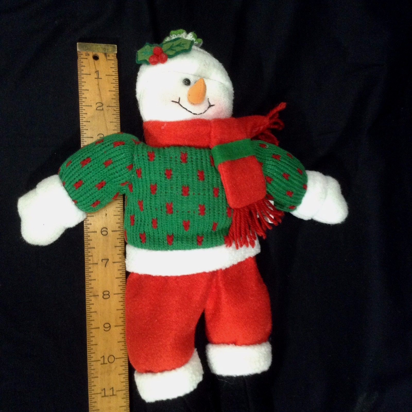 Snowman Plush Stuffed 12" Shelf Sitter Christmas Holiday Sweater Scarf ...