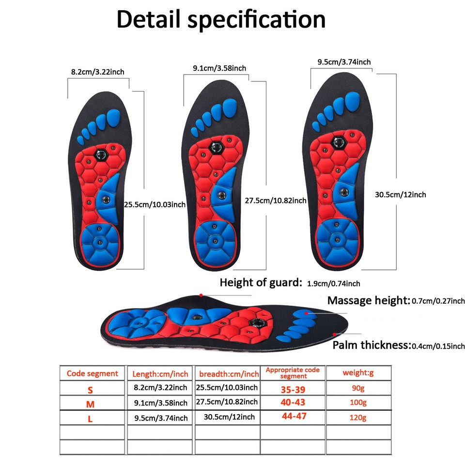 Magnetic Therapy Massage Insole Magnetic Foot Acupoint Insole | eBay