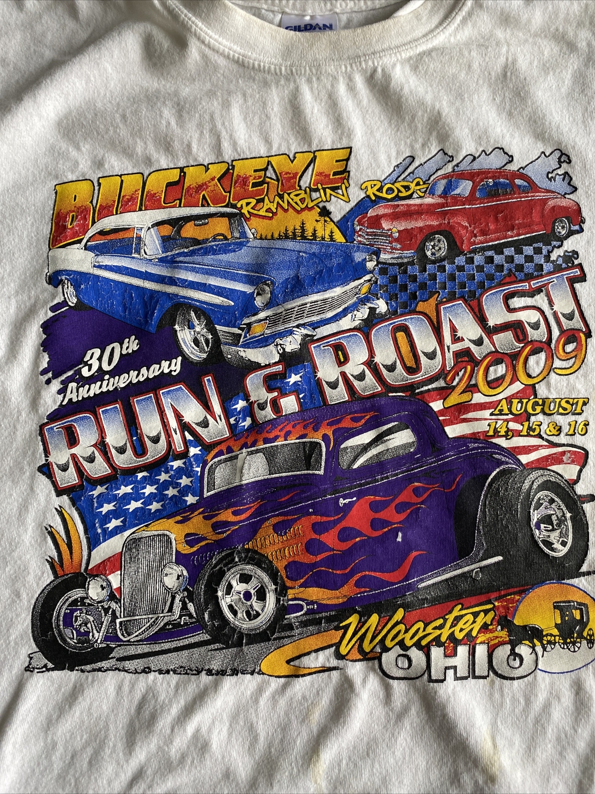 Buckeye Ramblin' Rods RUN & ROAST 30th Anniversary 09 TShirt Wooster ...