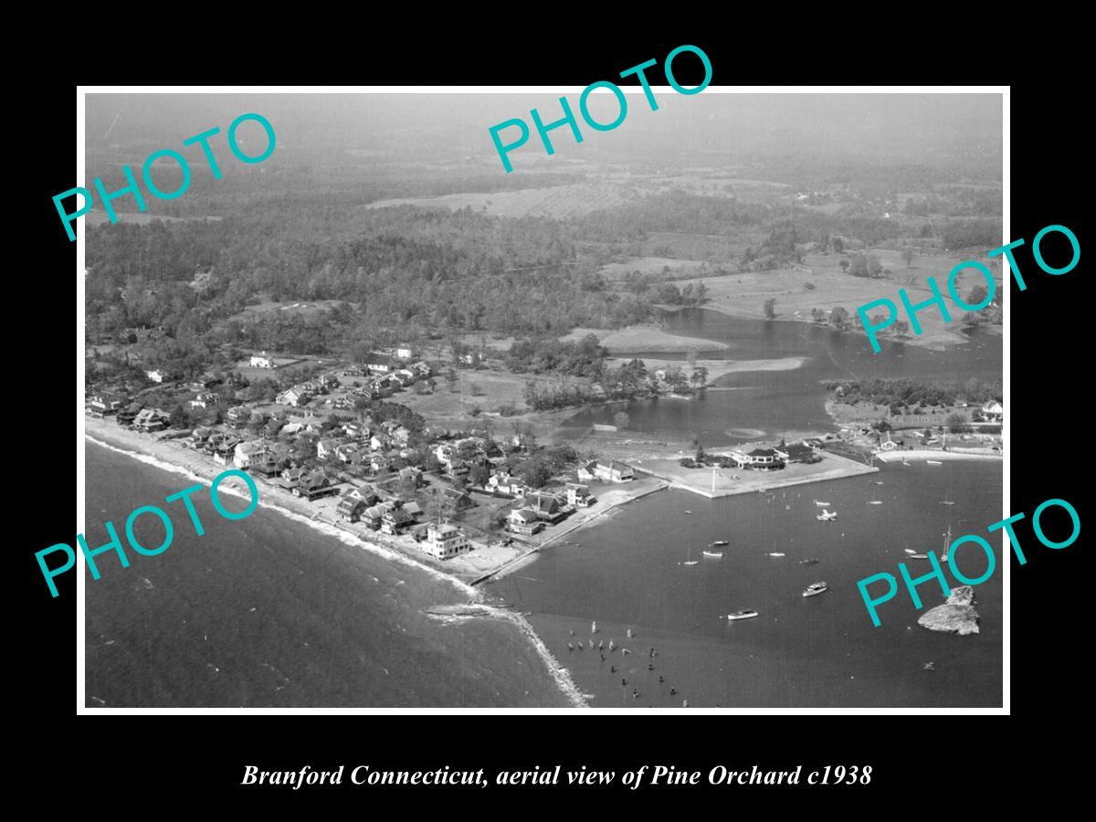 OLD LARGE HISTORIC PHOTO OF BRANFORD CONNECTICUT AERIAL VIEW PINE ...