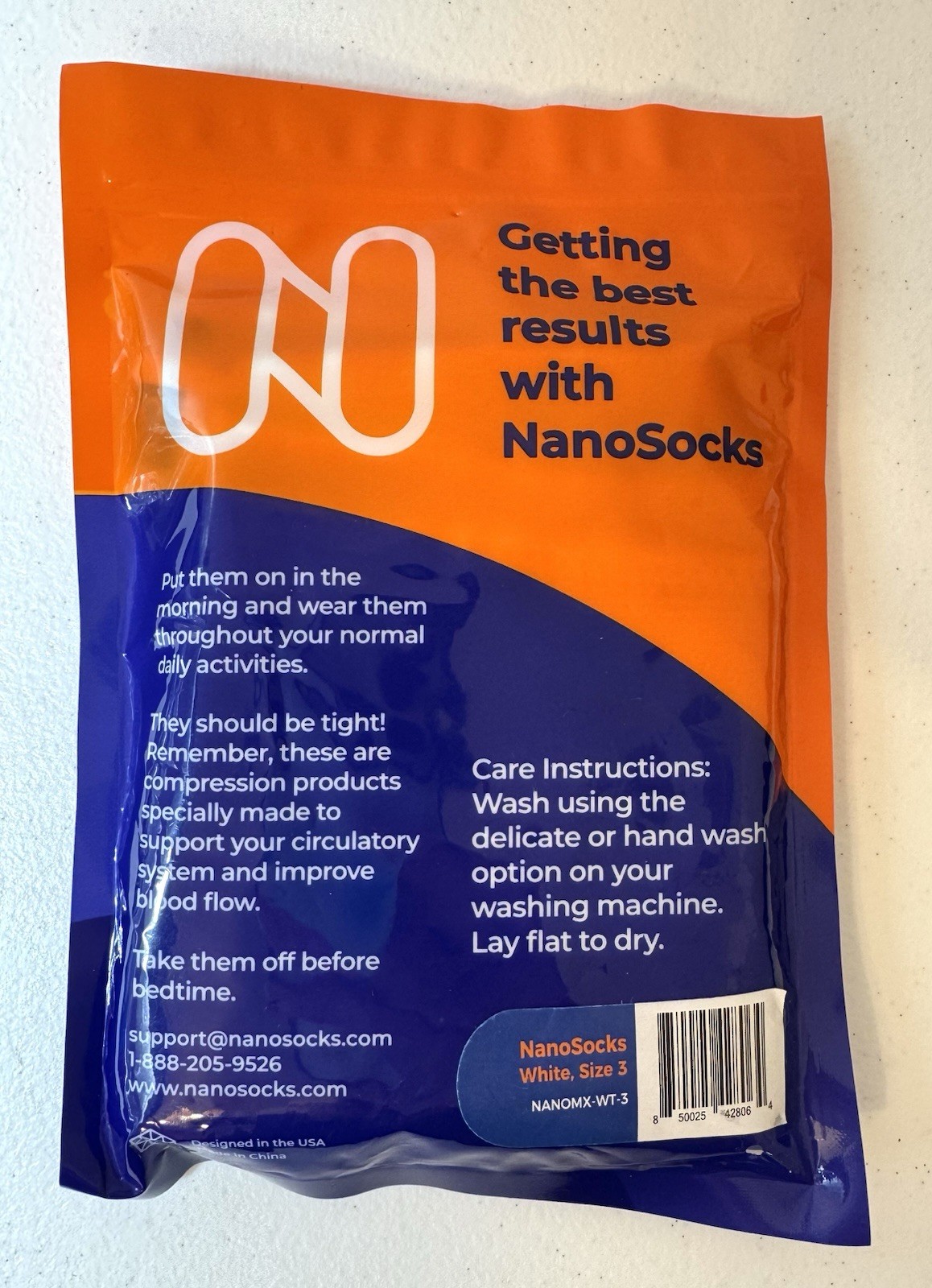 Nanosocks 3D Compression White Size 3 Nano Socks NANOMX-WT-3 NEW | eBay